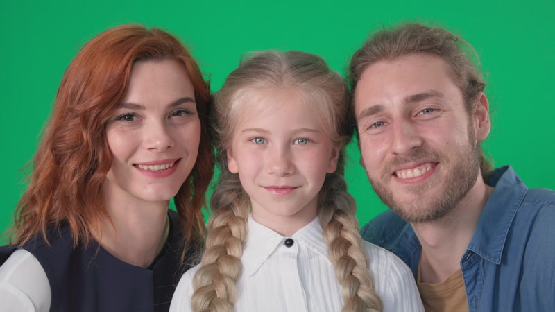 Parents, Daughter, Kiss, Green Screen by Oleksandr Ostapchuk | Royalty Free Stock Footage ...